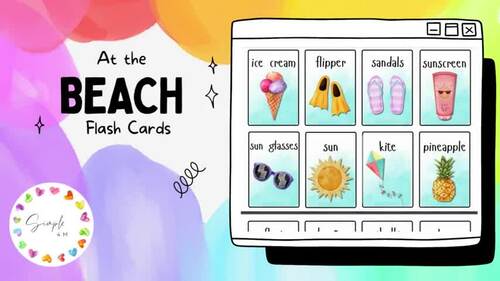At the Beach | Summer Fun | Printable | Flash Cards | Activities Cards