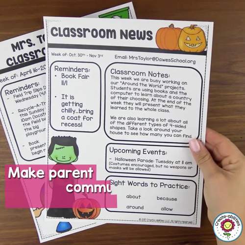 EDITABLE Newsletter Templates for Any Classroom by Create-Abilities
