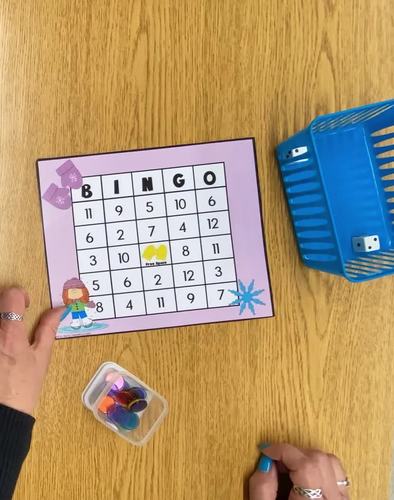 Math BINGO/Addition With 2 Dice/Sums to 12/Math Centers/Winter Fun ...