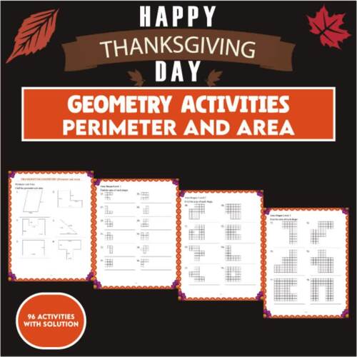 THANKSGIVING GEOMETRY Activities (Perimeter and Area ) | TPT