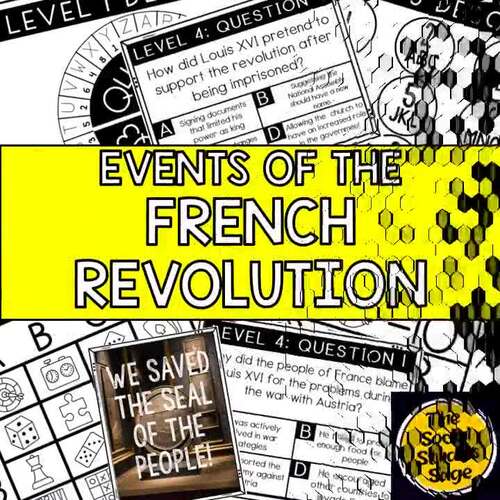 French Revolution Events Reading Comprehension Breakout Escape Activity