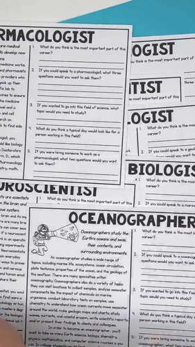 Careers in Science and STEM Text & Questions - Career Exploration ...