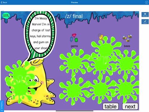 Slime the Monster Articulation for /s/ & /z/ Boom Cards Distance Learning