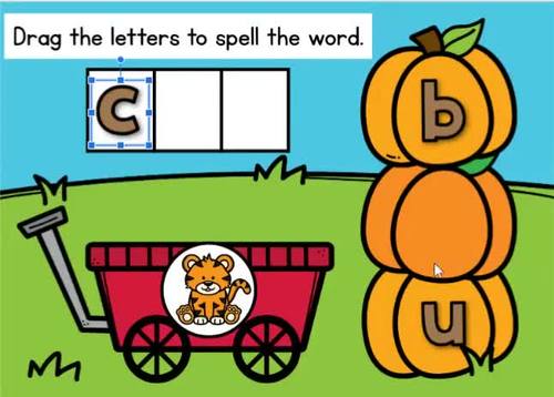 Fall Short U CVC Words for Google Slides™ & PowerPoint™ by Play All Day