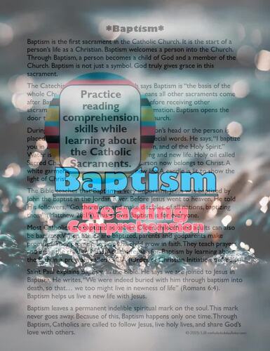 Baptism Activity | Baptism Reading Comprehension | Catholic Sacraments ...