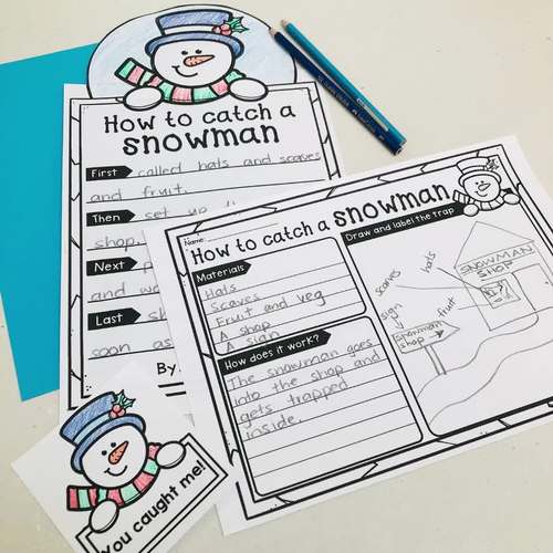 How To Catch A Snowman | Winter Christmas Writing | STEM Activity ...