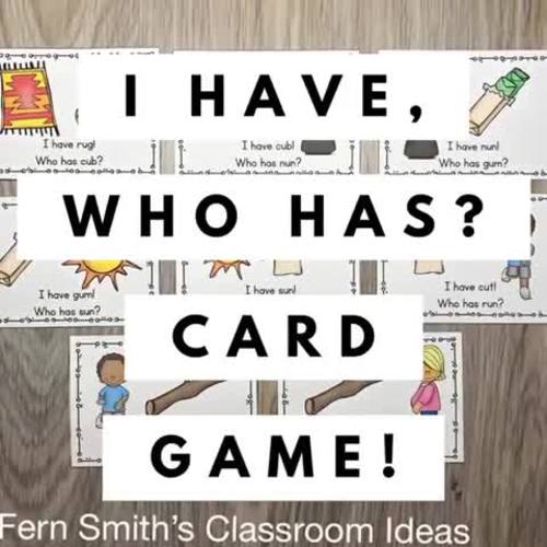 CVC Words Middle U I Have Who Has Card Game by Fern Smith's Classroom Ideas