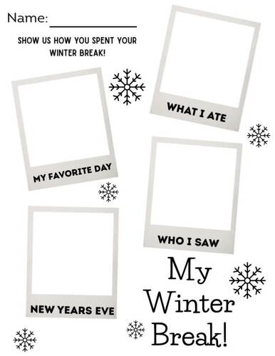 Winter Break Recap - 2026 New Years Resolutions Activities by Smarty Pages