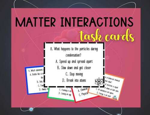Middle School Matter Interactions & Chemistry Task Cards- NC 8th Grade ...