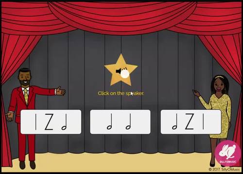 What's That Rhythm? Half Note - STICK NOTATION - Music BOOM Cards