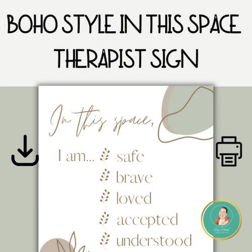 Boho Style In This Space Sign, Therapist Office, Counselor Office Sign ...