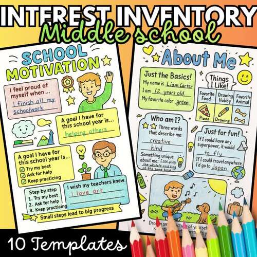 Interest Inventory Middle School – Student Interest Survey: All About Me