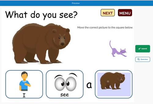 Brown Bear - Sentence Completion Activities - Boom Cards™ Distance Learning