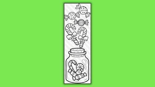 Candy Christmas Gingerbread Coloring Bookmarks printable bookmarks , Craft