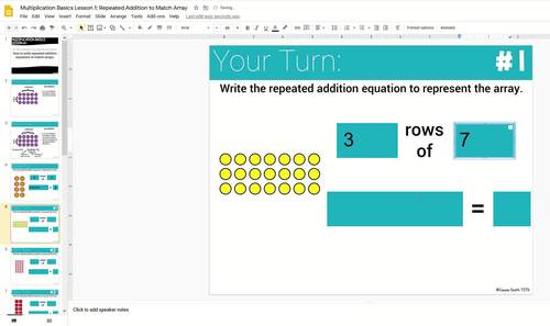 3rd Grade Math Multiplication Basics 3.OA.1 -Interactive Lessons - Google