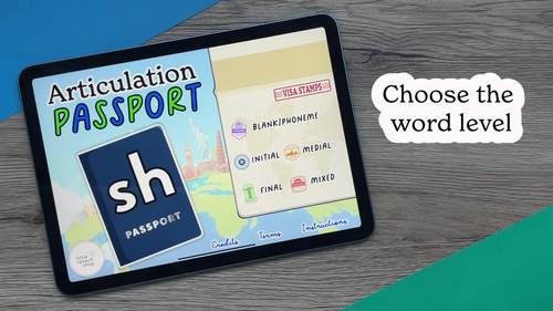 Articulation Passport Game - SH - PowerPoint & Boom Cards™ No Prep Digital