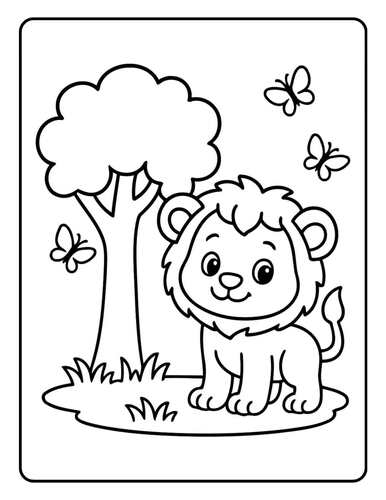 Brave Lion’s Kingdom | 45 Cute Lions & Safari Jungle Animal Coloring Pages