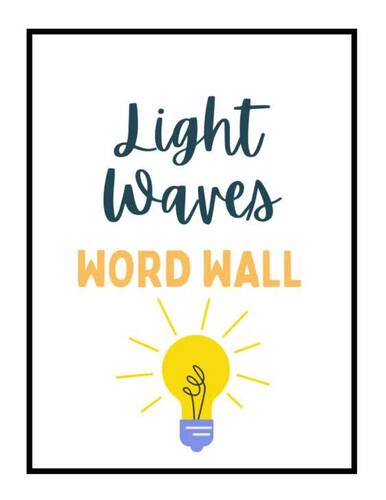 Amplify Science: Light Waves Word Wall and Vocabulary Activities