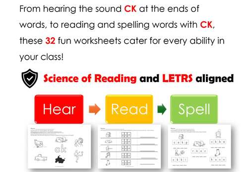 32 Fun CK Worksheets and Activities: Science of Reading by Lilibettes ...