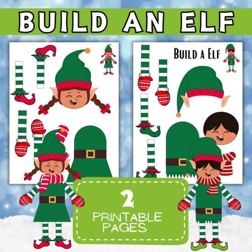 Build an Elf Craft | Cut & Paste Activity | Holiday Activities ...
