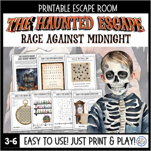 Haunted Escape|Halloween Themed Printable Escape|Puzzles|Games|Teamwork