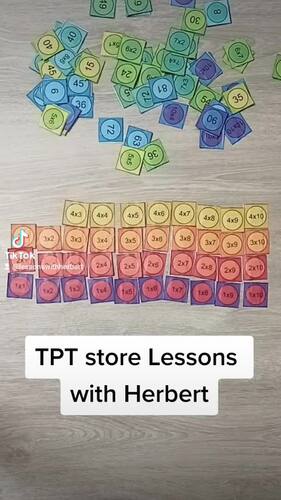 POP IT Multiplication chart with double-sided cards by Lessons with Herbert