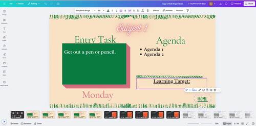 Entry Task - Bell Ringer Canva Template - 5 Subject by The Wandering ...