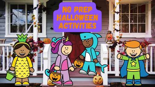 Halloween No Prep Worksheets PreK Kindergarten First Grade TK UTK ...