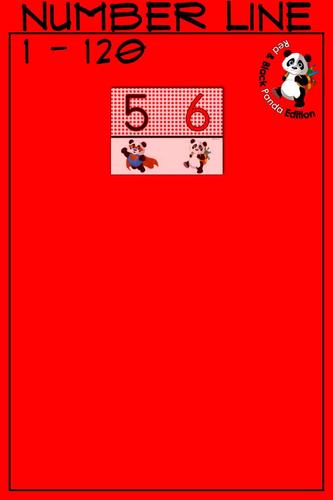NUMBER LINE 1-120 Panda Theme Classroom Decor Red Black by Barbara Evans