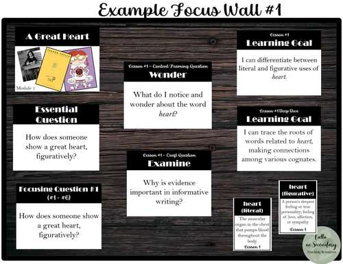 Wit and Wisdom 4th Grade Module 1 Focus Wall Posters by Calla in Secondary