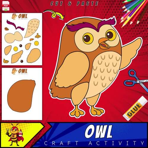 Owl Craft Activity | Cut and Paste Craft | Forest Animal Craft | Fine Motor
