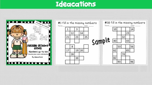Place Value Numbers up to 100 - Missing Number Grids Bundle Pack by ...