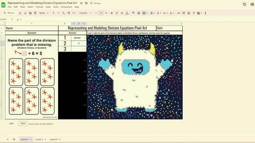 Google Sheets Pixel Art Representing and Modeling Division Equations ...