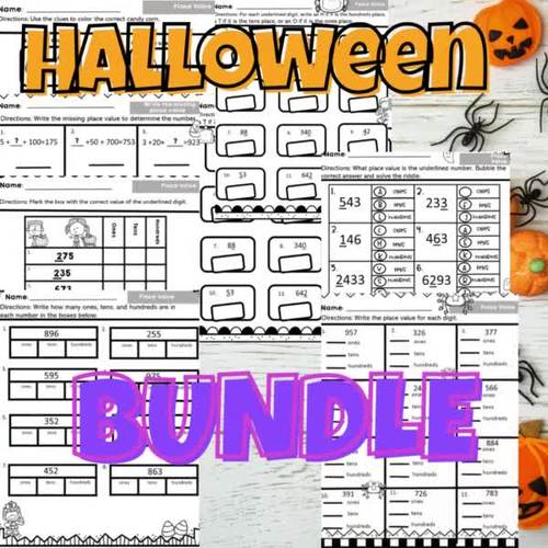 Halloween Activities BUNDLE | Puzzles | Printable Math | Crack the Code