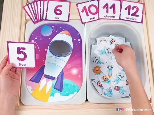 Outer Space Counting Activity Template for Sensory Table by CrucianArt