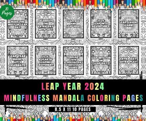 Leap Year 2024 Activities, Leap Day Celebration Coloring Pages, SEL ...