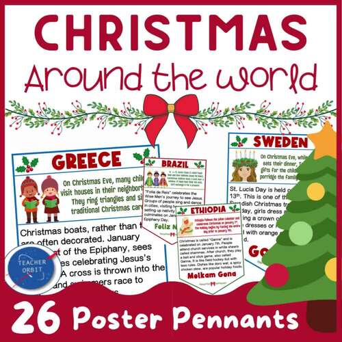 Christmas Around the World Poster Pennants | December Holiday ...