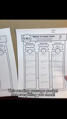 History of Candy Canes 5th Grade Informational Text & Activities Packet ...