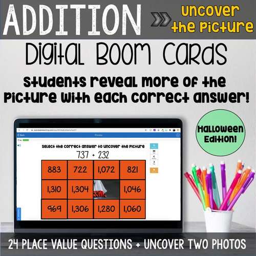 Halloween Addition Digital Boom Cards: Uncover the Picture by Red Specs