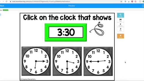 Telling Time to the Quarter Hour Set #2 - Boom Cards™ - For Distance ...
