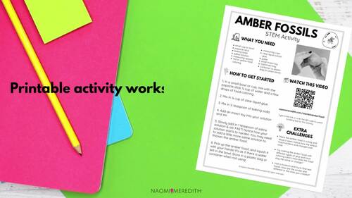 Amber Fossils STEM Activity | Fossil Science Lab & Formation Experiment ...