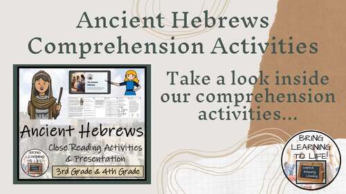 Ancient Hebrews Close Reading Passage & Comprehension Activities | 3rd ...