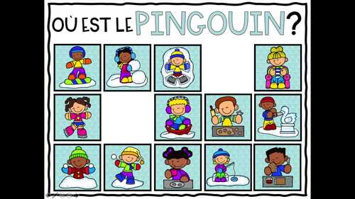 Winter Themed French Digital Games - Où est le pingouin? | TpT
