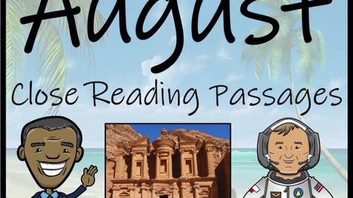 August Close Reading Comprehension Passages | 3rd Grade & 4th Grade