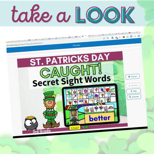 St. Patrick's Day Mystery 3rd Grade Sight Words Boom Cards by Rogan's ...