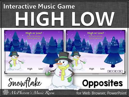 Winter Music Activity High and Low Interactive Elementary Music Game ...