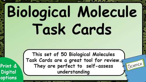 AP Biology Biological Molecules Task Cards by Mr Chalks Science Resources