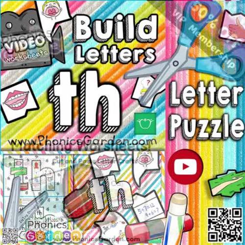 TH | Letter Digraph Puzzle | MP4 Downloadable VIDEO | Cut & Paste