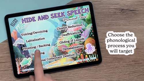 Minimal Pairs Hide & Seek Speech Ocean Theme - PPT & Boom™ Cards 9 ...