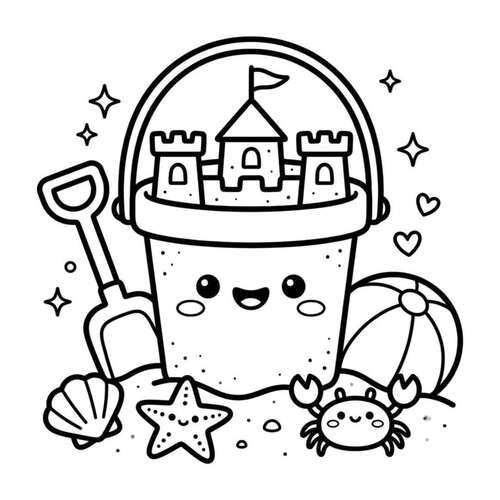 100 Summer Coloring Pages for Kids, Cute Kawaii Summer Coloring Book ...